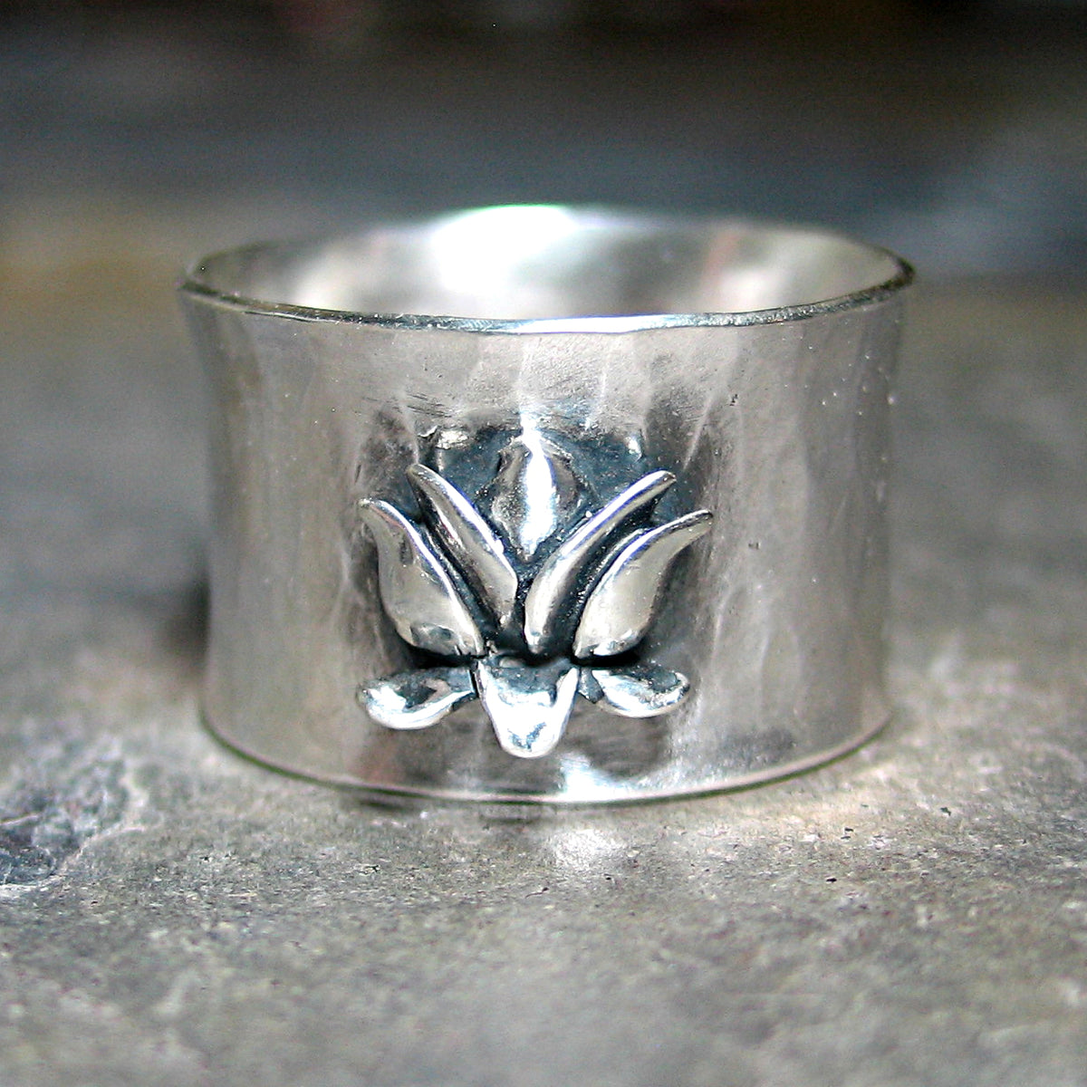 Lotus Ring in Sterling Silver -The Silver Lotus – Lavender Cottage Jewelry